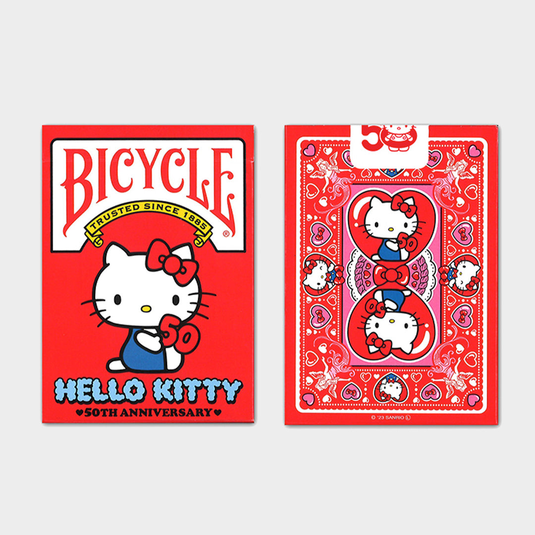 Bicycle Hello Kitty 50th Anniversary Red Playing Cards Sanrio – Cardvo